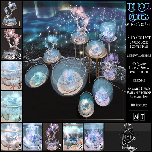 Second Life Marketplace - 3rd Eye Perceptions 2 RARE Tide Pool Decanter